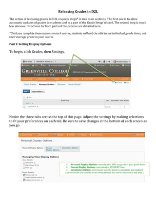 Releasing grades in d2 l | PDF