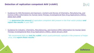 Releasing Your AAV Therapy with Confidence: Regulatory Considerations and Key Assays | PDF