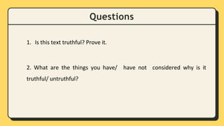 RELEVANCE-FINAL-PPT.determine the relevance and the truthfulnesspptx | PPTX