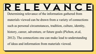 RELEVANCE-FINAL-PPT.determine the relevance and the truthfulnesspptx | PPTX