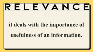 RELEVANCE-FINAL-PPT.determine the relevance and the truthfulnesspptx | PPTX