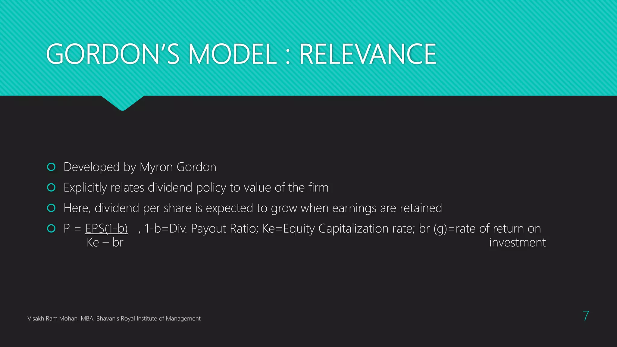 Relevance and irrelevance theories of dividend decisions visakh ram ...
