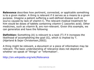 Finding What is Relevant About Your Work and Organization | PPT