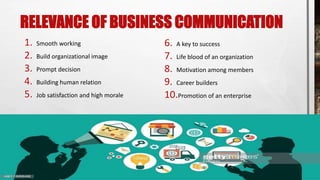 Relevance of business communication by ayush jain (bcips) | PPT