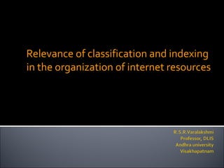 Relevance of clasification and indexing | PPT
