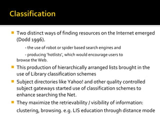 Relevance of clasification and indexing | PPT