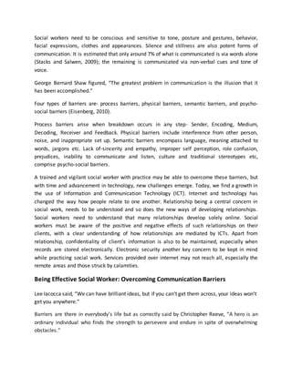 Relevance of Communication in Social Work | DOCX