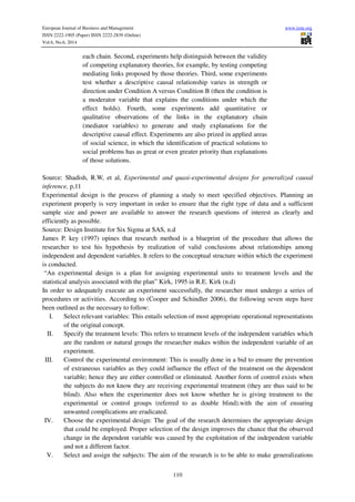 Relevance of experimental design | PDF