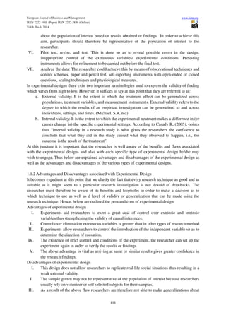 Relevance of experimental design | PDF