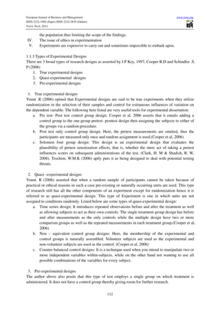 Relevance of experimental design | PDF