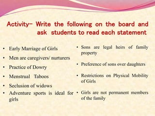 Module 16: Relevance of Gender Dimensions in Teaching and Learning ...