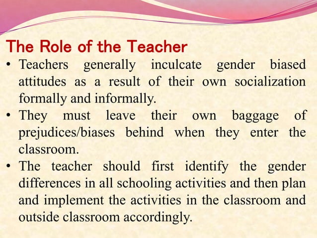Module 16: Relevance of Gender Dimensions in Teaching and Learning ...
