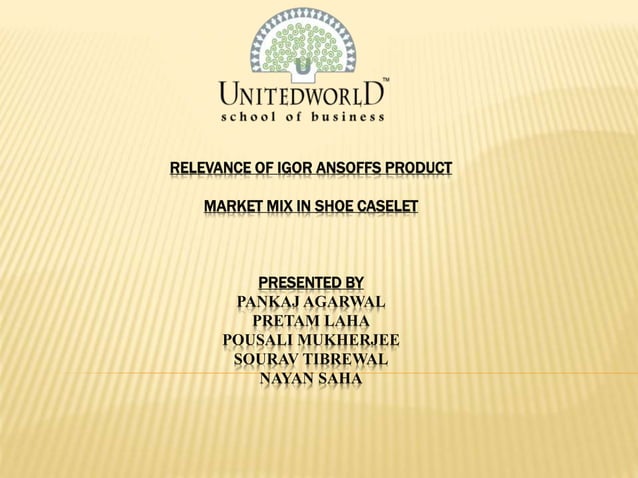 Igor Ansoff presented a matrix that focused on the firm's present and ...