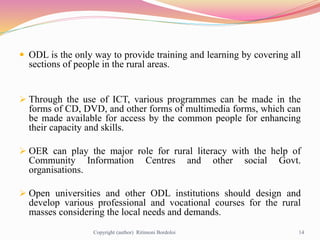 Relevance of odl for rural development final | PPT