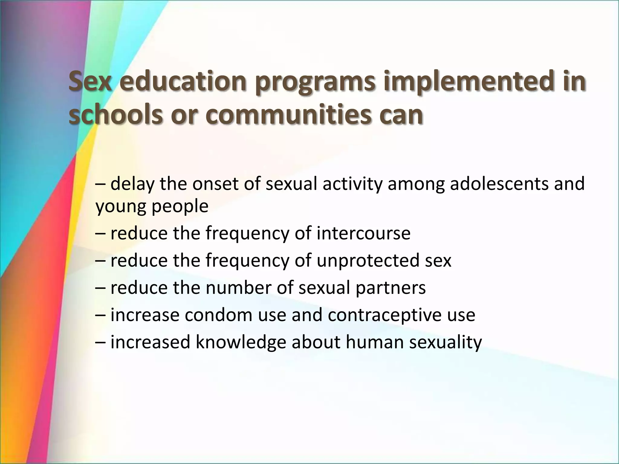 Relevance Of Sex Education At Secondary Level Ppt