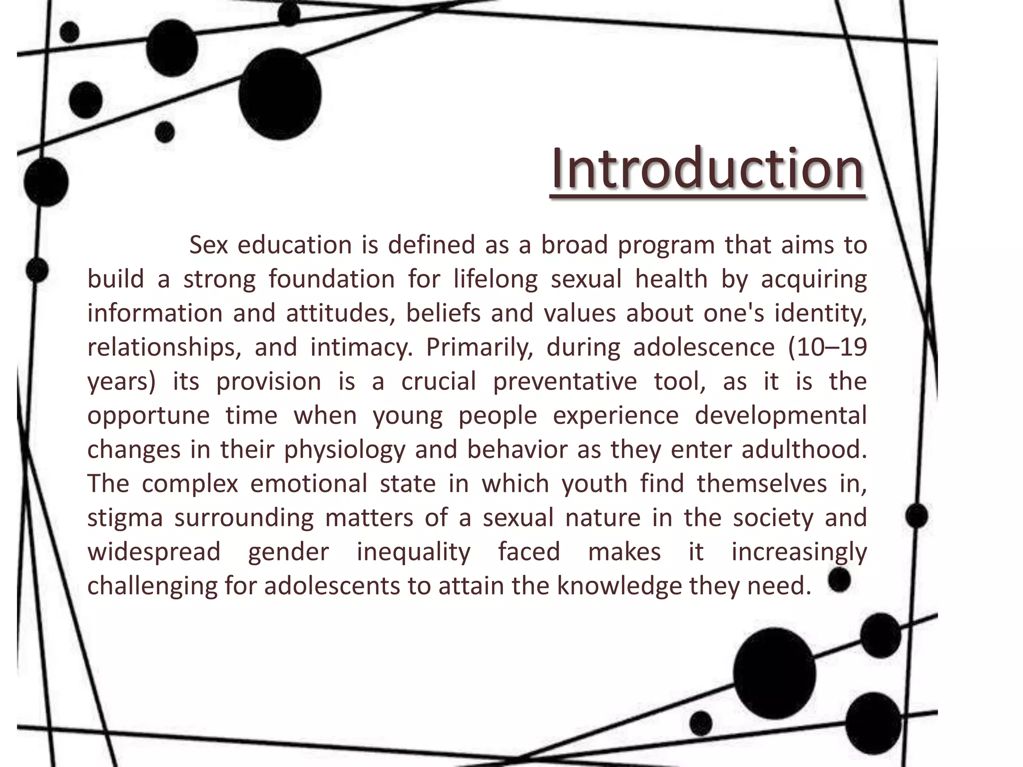 Relevance of sex education at secondary level | PPTX