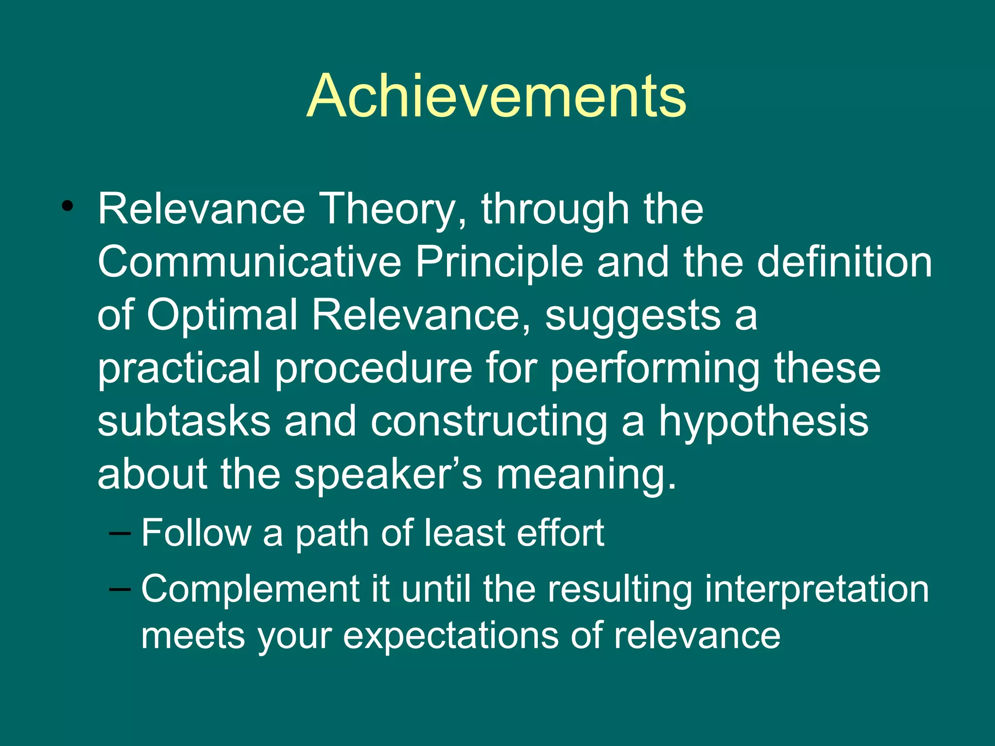Relevance Theory | PPT
