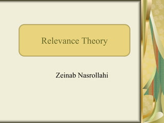 Relevance theory part 1 | PPTX
