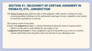 RELEVANCY OF JUDGEMENT IN EVIDENCE LAW(1).pptx