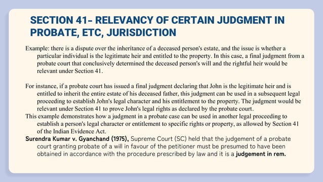 RELEVANCY OF JUDGEMENT IN EVIDENCE LAW(1).pptx | Law