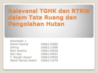 Relevansi tghk dan rtrw dalam tata ruang | PPTX