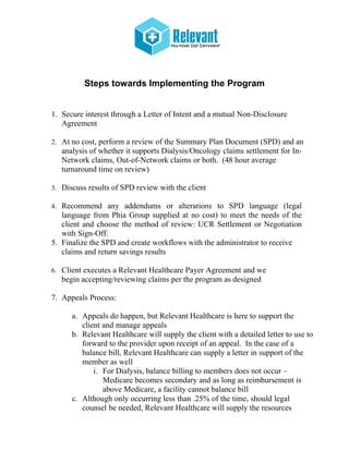 Relevant dialysis savings_example_ _steps_to_implement | PDF