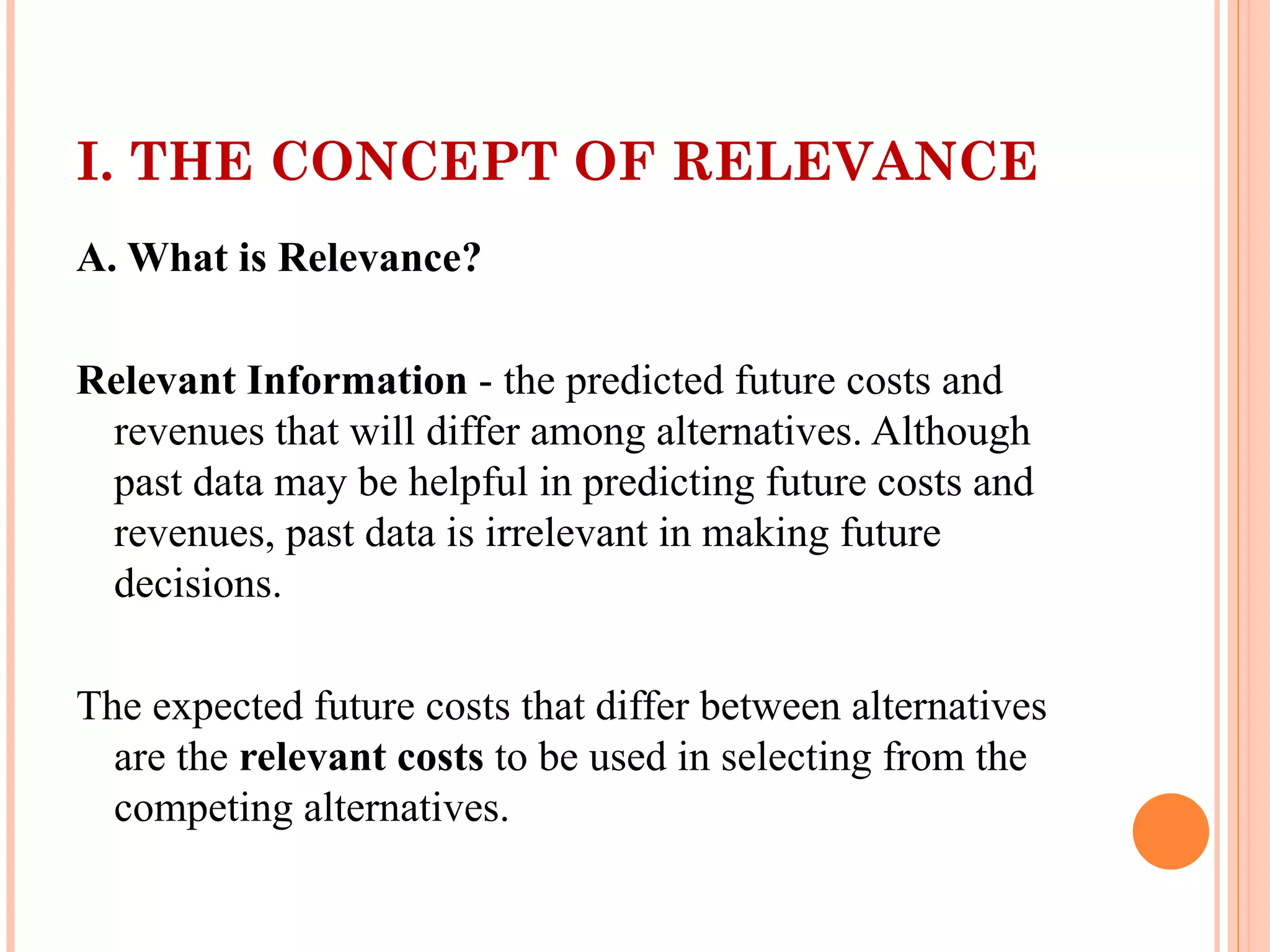 Relevant information and decision making | PPT