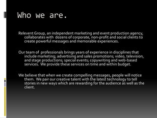 Relevent Group Overview | PPT