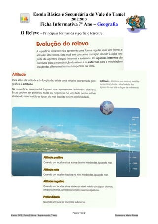 Relevo altitude ficha_inform | PDF