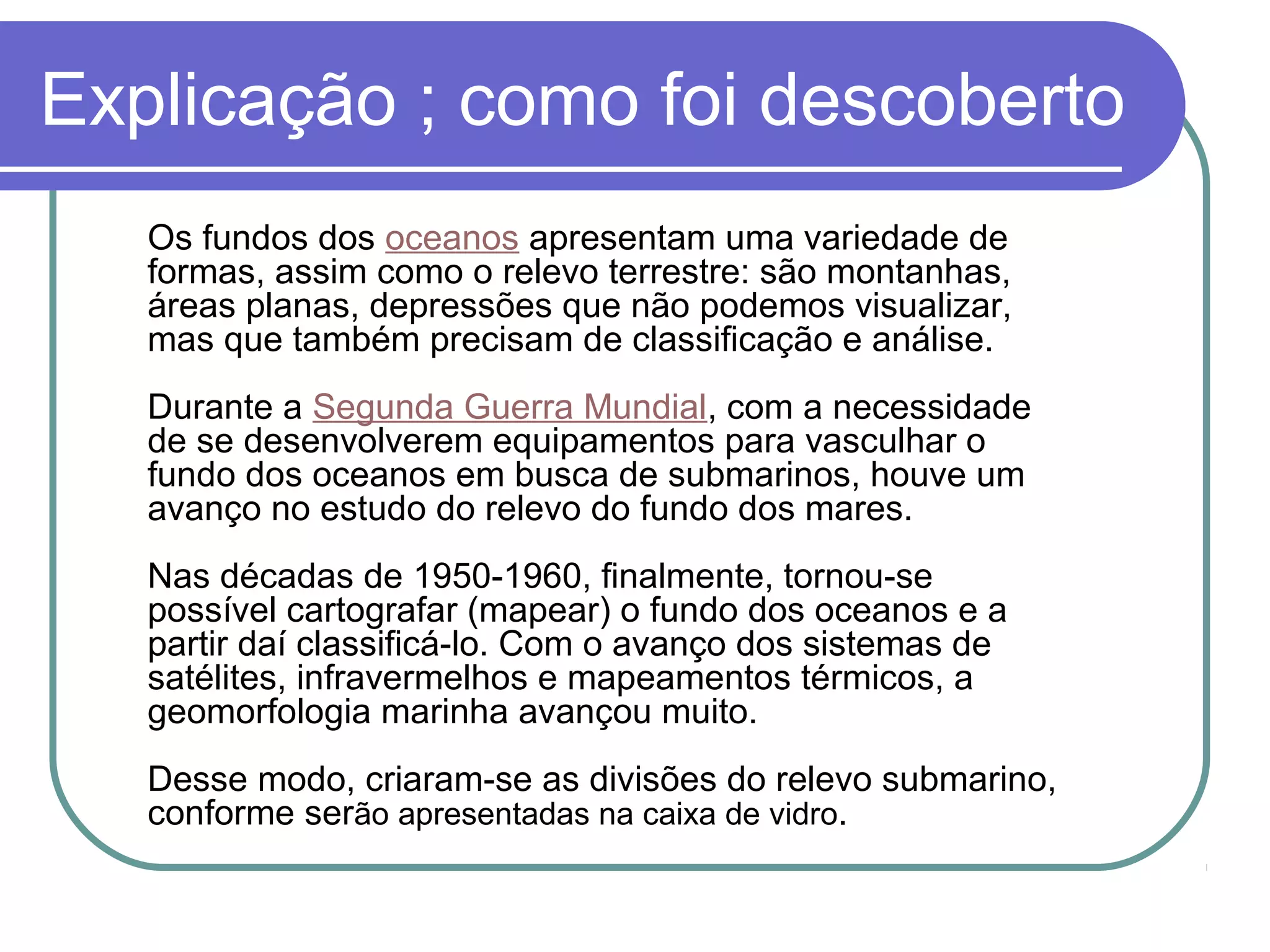 Relevo submarino | PPT