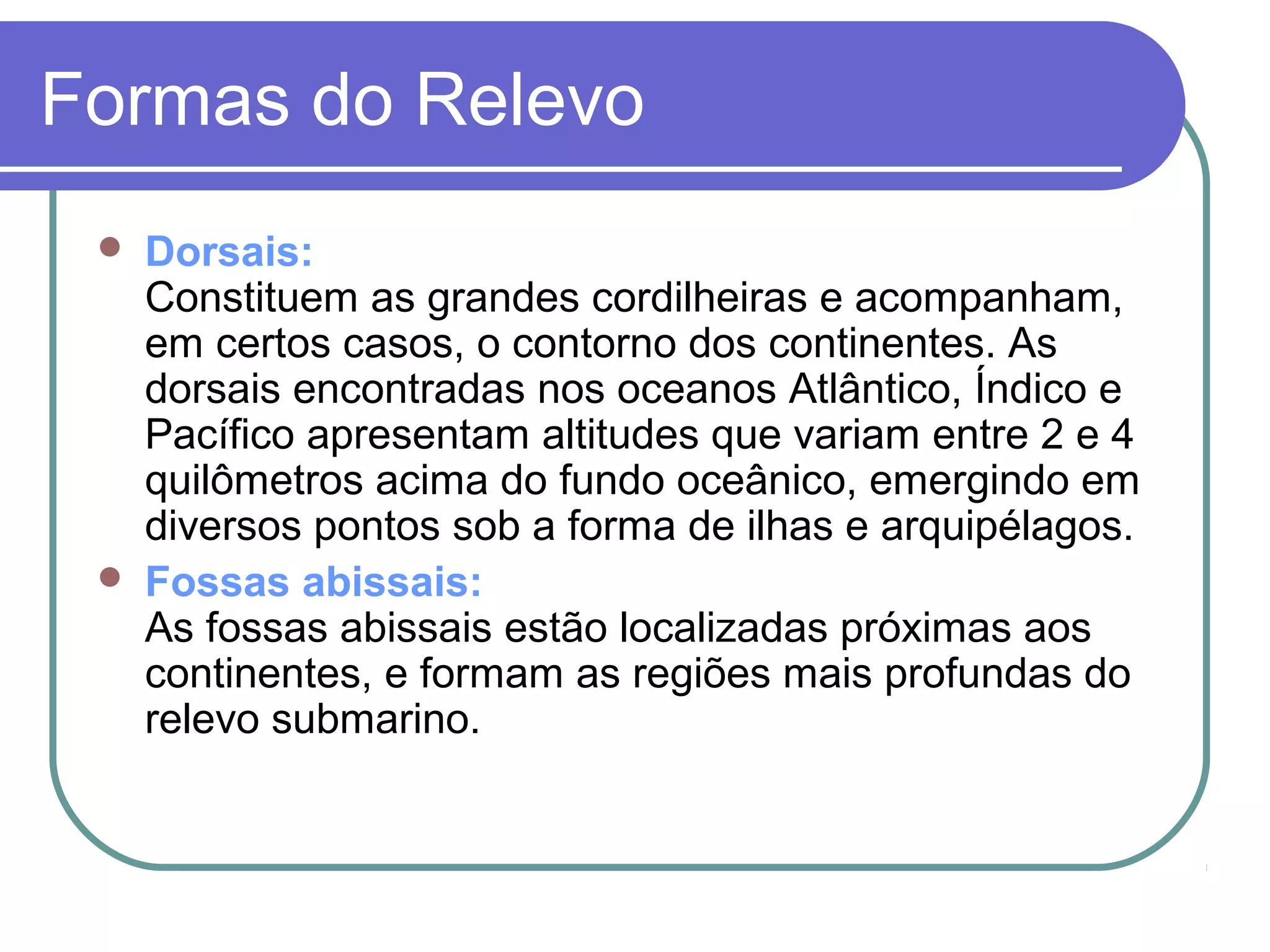 Relevo submarino | PPT
