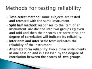 Reliabality and validity ppt | PPT