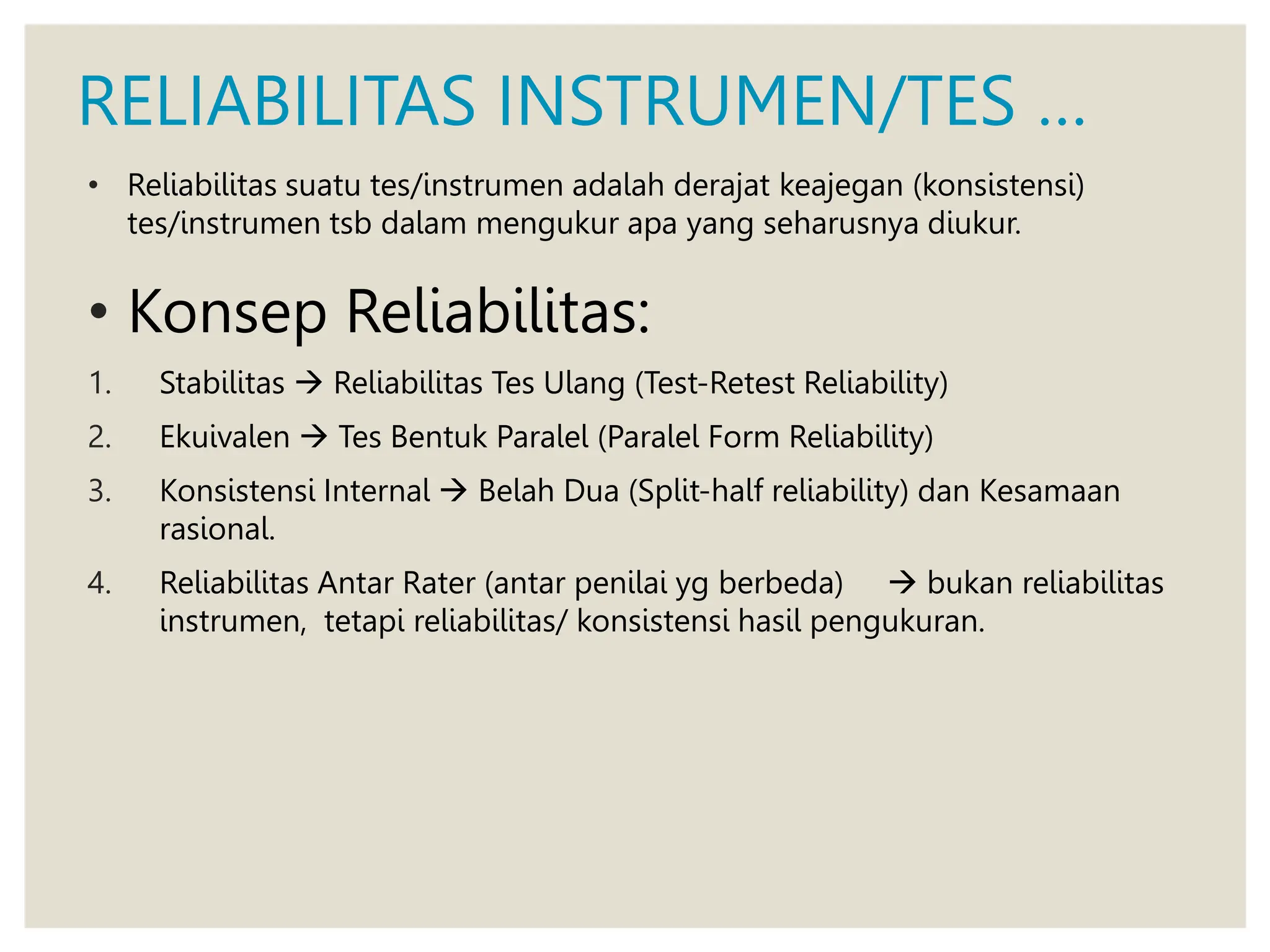 Reliabilitas dalam psikometri dan psikologi | PPT