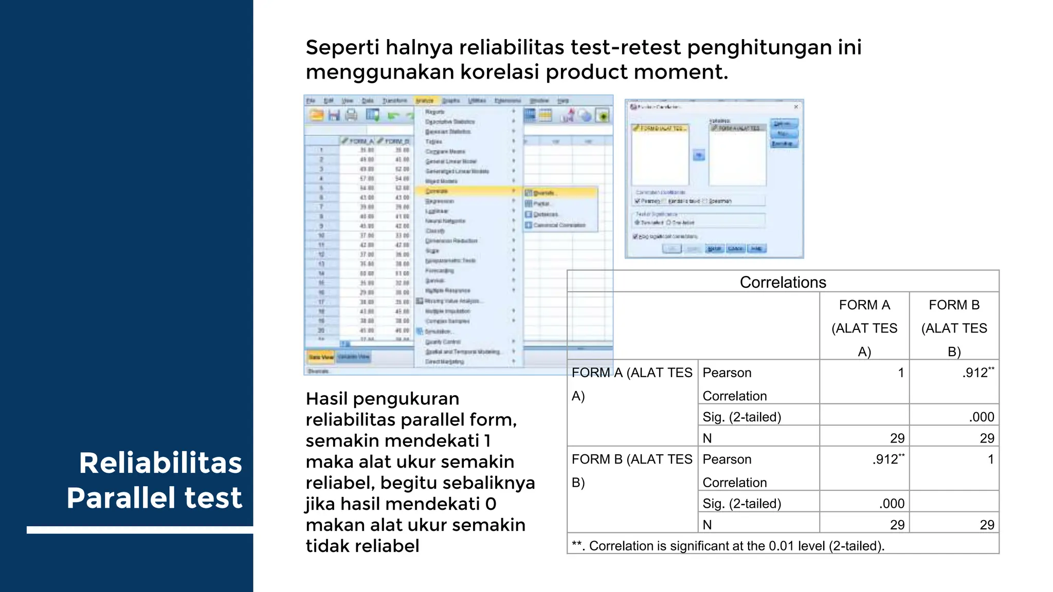 Reliabilitas : pengembangan instrumen standar | PPTX