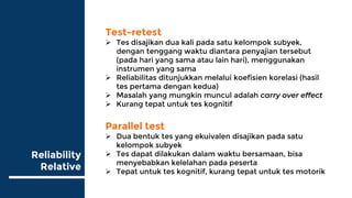 Reliabilitas : pengembangan instrumen standar | PPTX