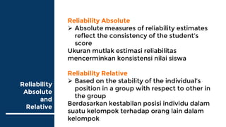 Reliabilitas : pengembangan instrumen standar | PPTX