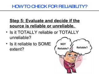 Sec 3 Social Studies SBQ Skill: Reliability ppt | PPT