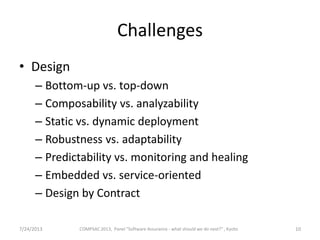 Software Assurance: What Should We Do next? - Software Design for Reliability | PPT