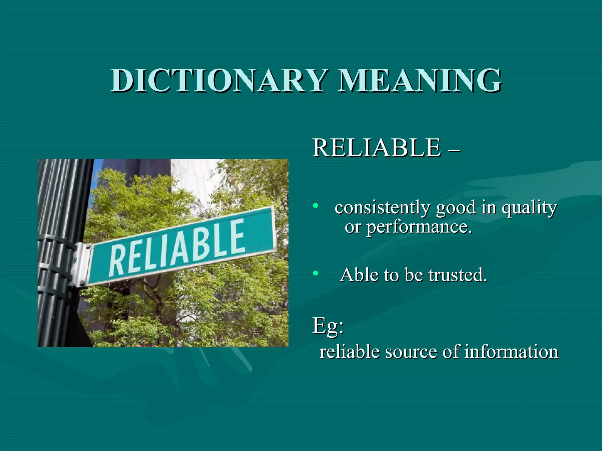 Reliability | PPT
