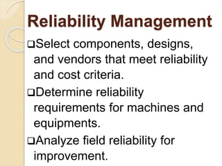 Reliability for Total Quality Management (TQM) | PPSX