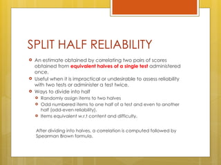 Reliability And it's types in psychological testing and measurements | PPT