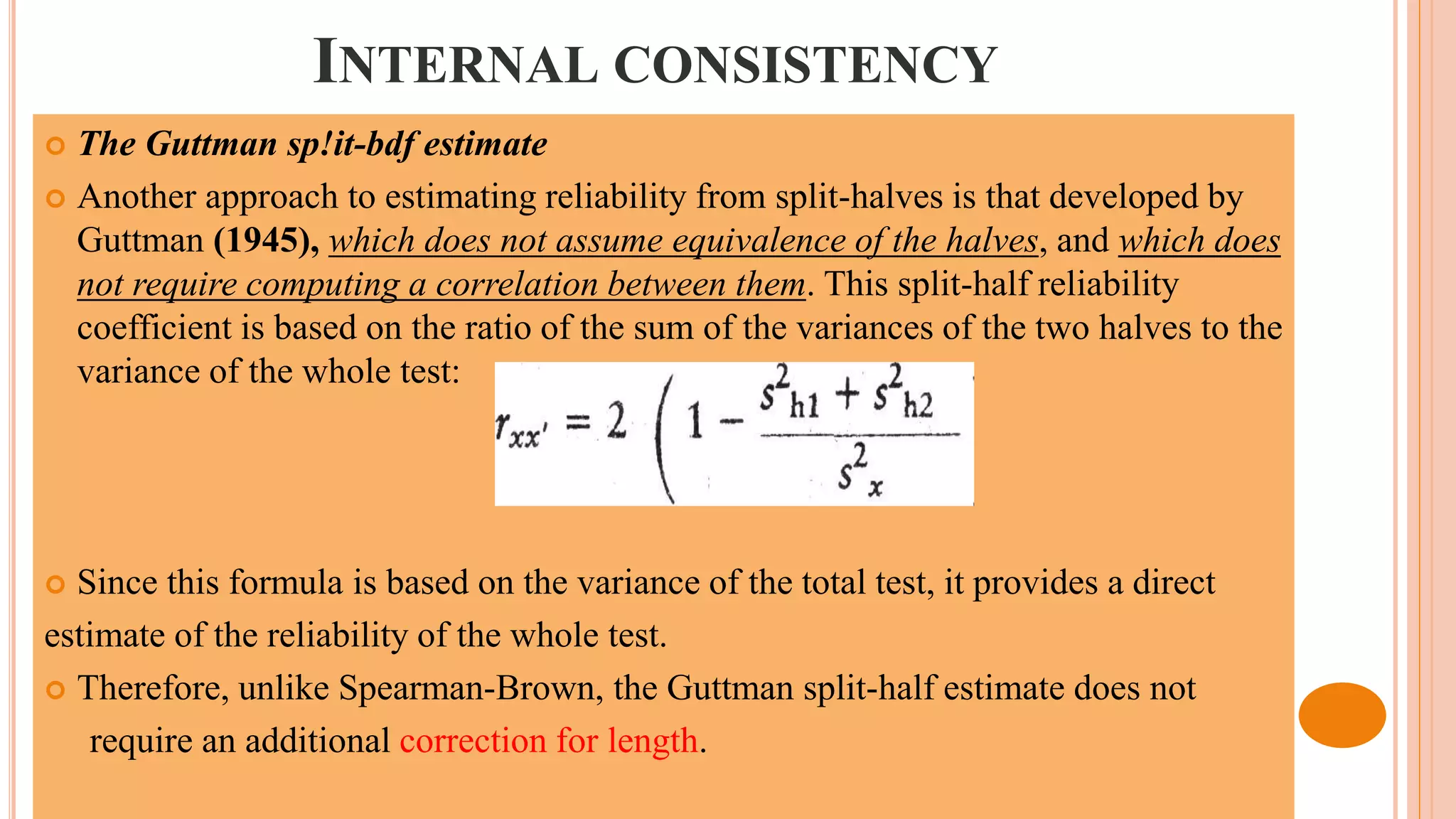 Reliability bachman 1990 chapter 6 | PPTX