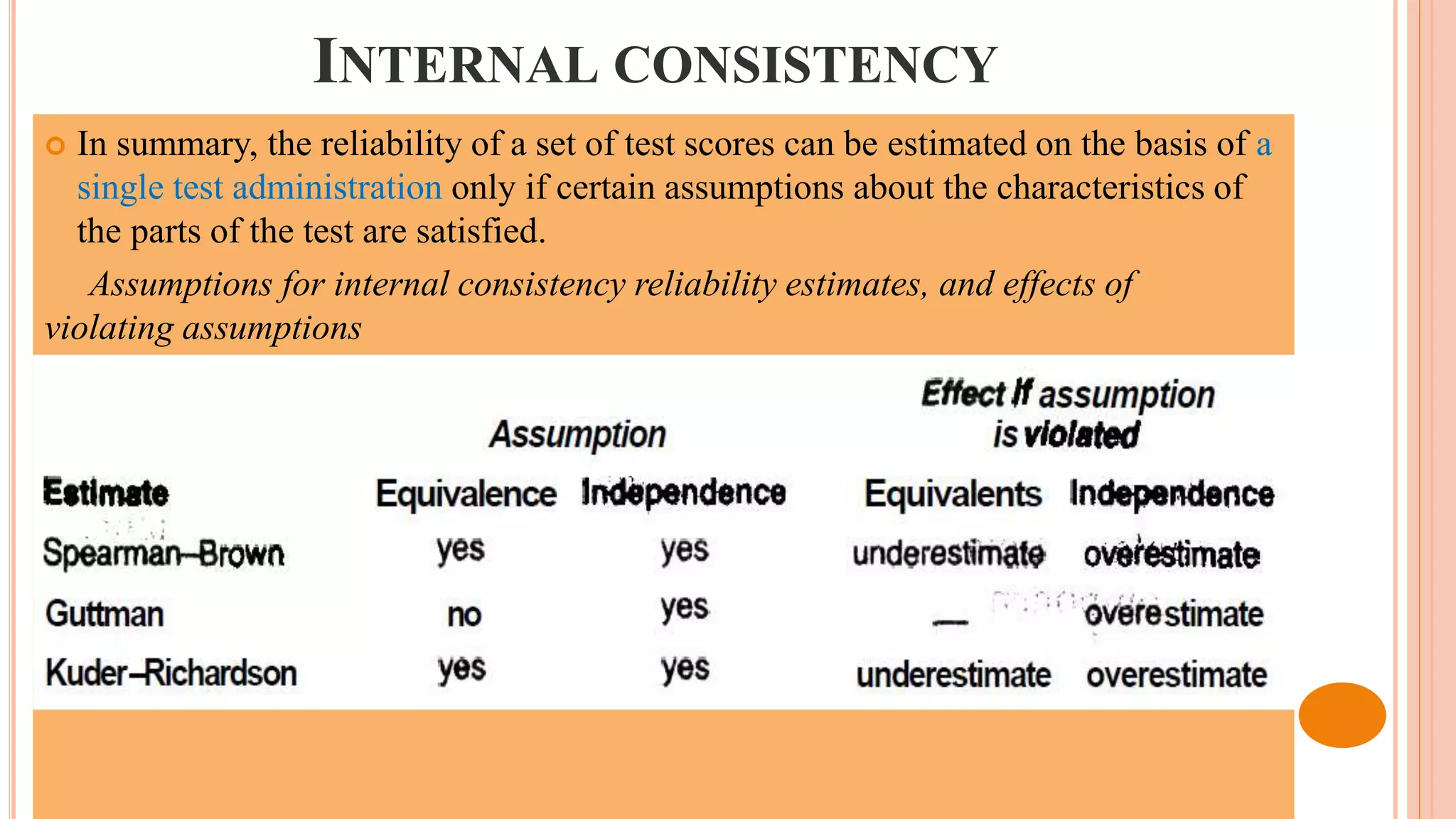 Reliability bachman 1990 chapter 6 | PPTX
