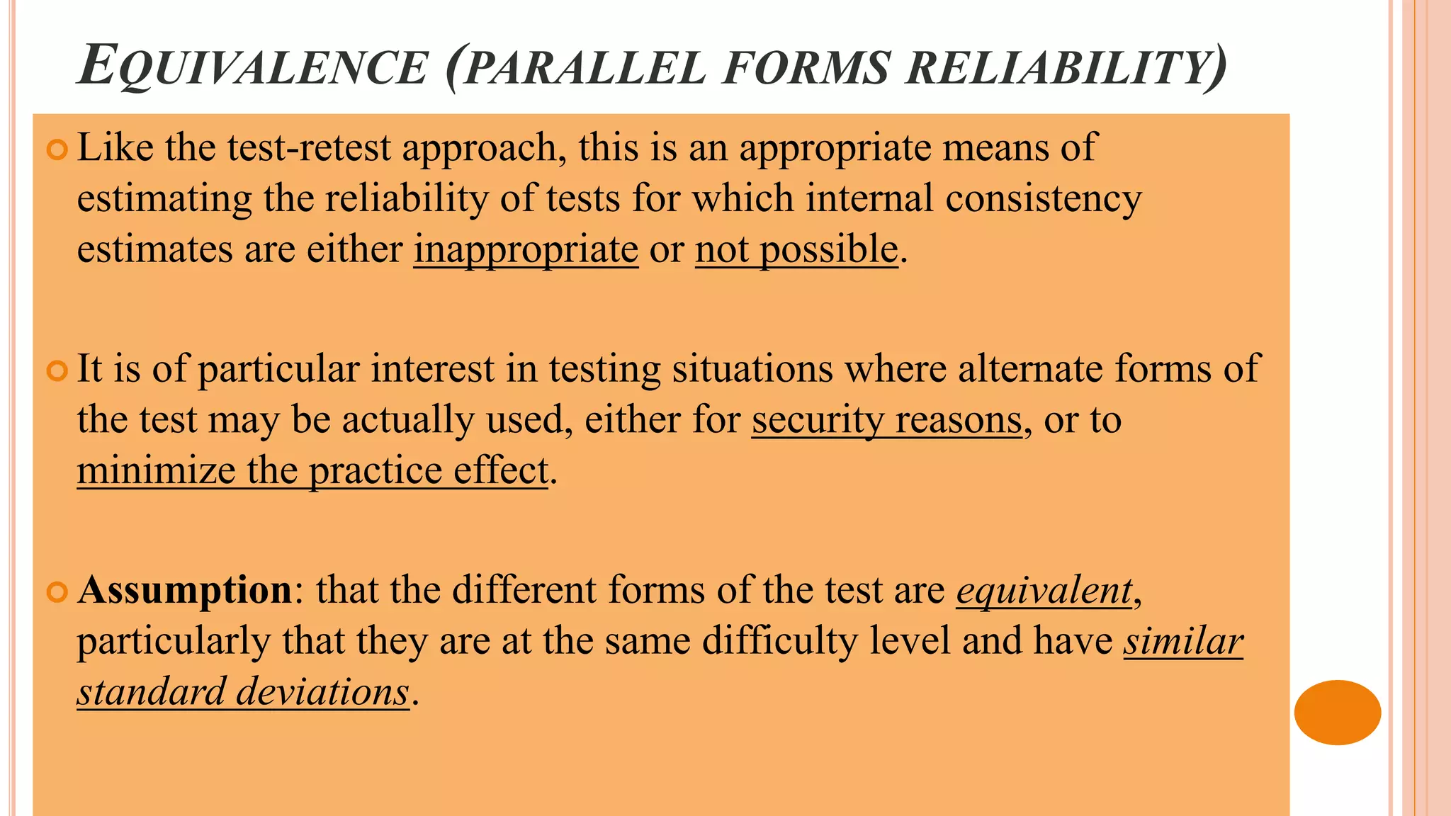 Reliability bachman 1990 chapter 6 | PPTX