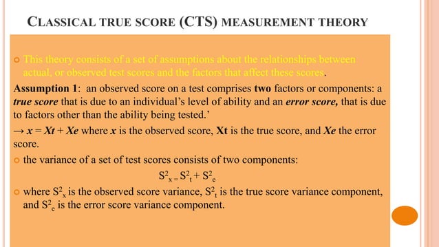 Reliability bachman 1990 chapter 6 | PPTX