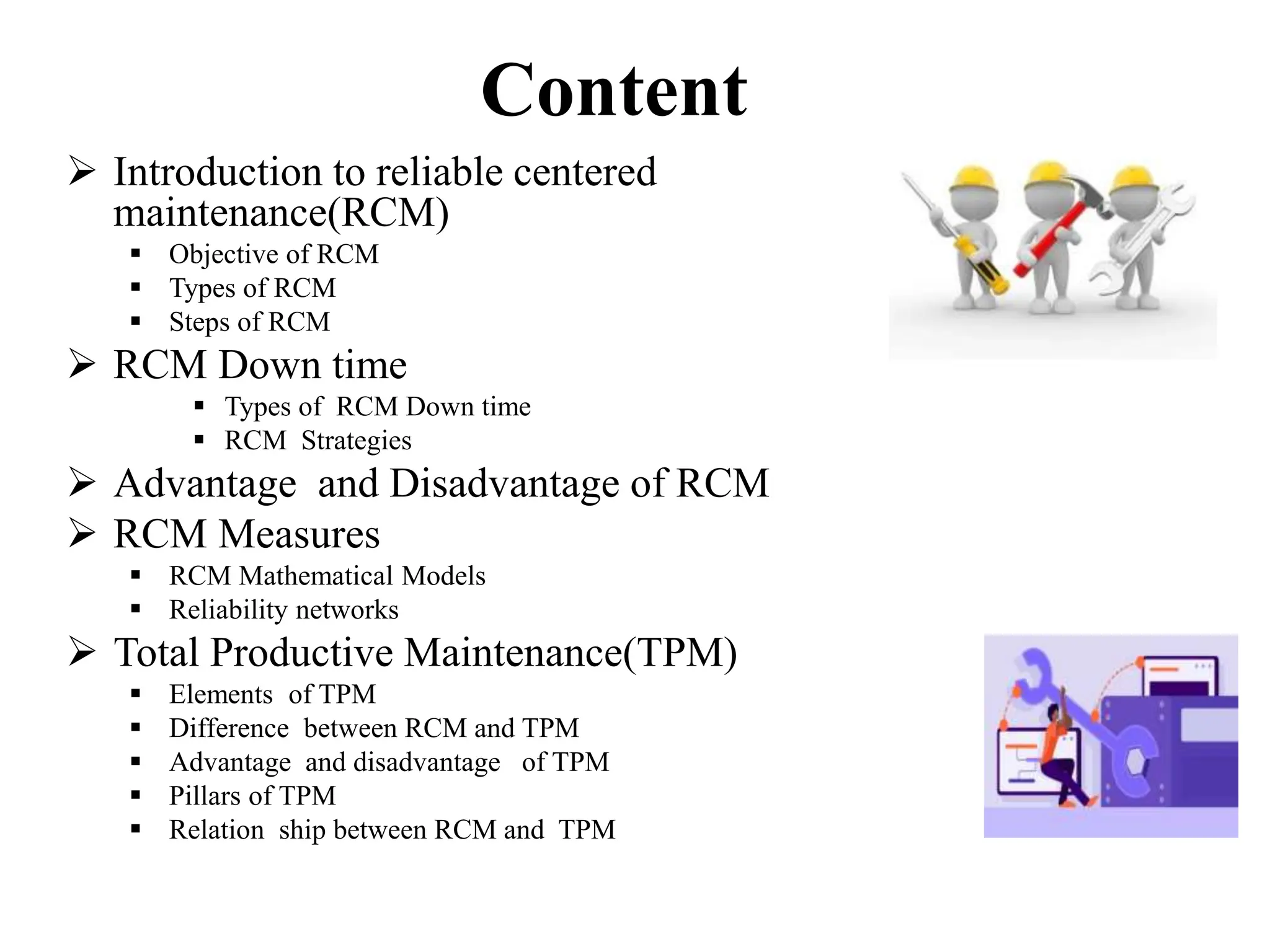 Reliability-centered maintenance (RCM) & Total Productive Maintenance ...