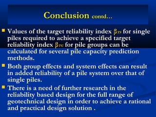 Reliability-based design of pile foundations | PPT