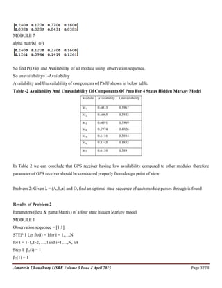 Reliability analysis of pmu using hidden markov model | PDF