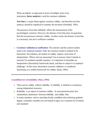 Reliability and validity | PDF