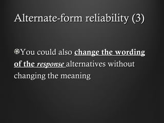 Reliability and validity | PPT